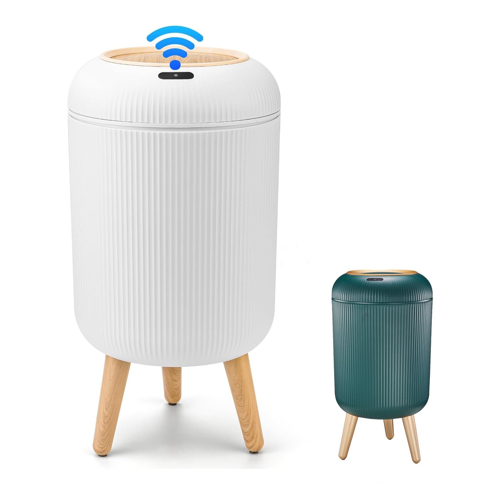 Smart Sensor Wastebasket-Convenient And Hygienic Easy To Use, 13 Gallon Trash Can Bathroom Trash Can With Lid, Automatic Trash Can for Kitchen, Bathroom, Bedroom, Living Room, Office And Outdoor-White