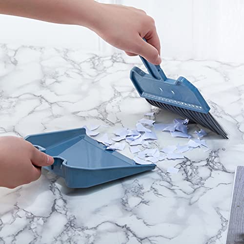 LYSLDH 2pcs Fashion Product Mini Sleepwear Desktop Sweep Small Desktop Sweep Broom Dustpan Cleaning Brush Table Corner Cleaner (Color : E)