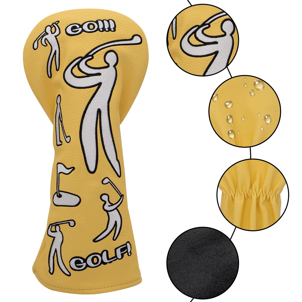 Golf Driver Headcover Golf Life Golf Driver Head Cover- (PU) Leather Golf Club Headcovers Designed for Golf Drivers up to 450 460cc