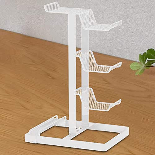 KOZEEY Universal Gaming Headset Stand Stable Tabletop Organizer Phone Mount Metal Headphone Rack Headset Holder Hanger for Game Console Accessories, White