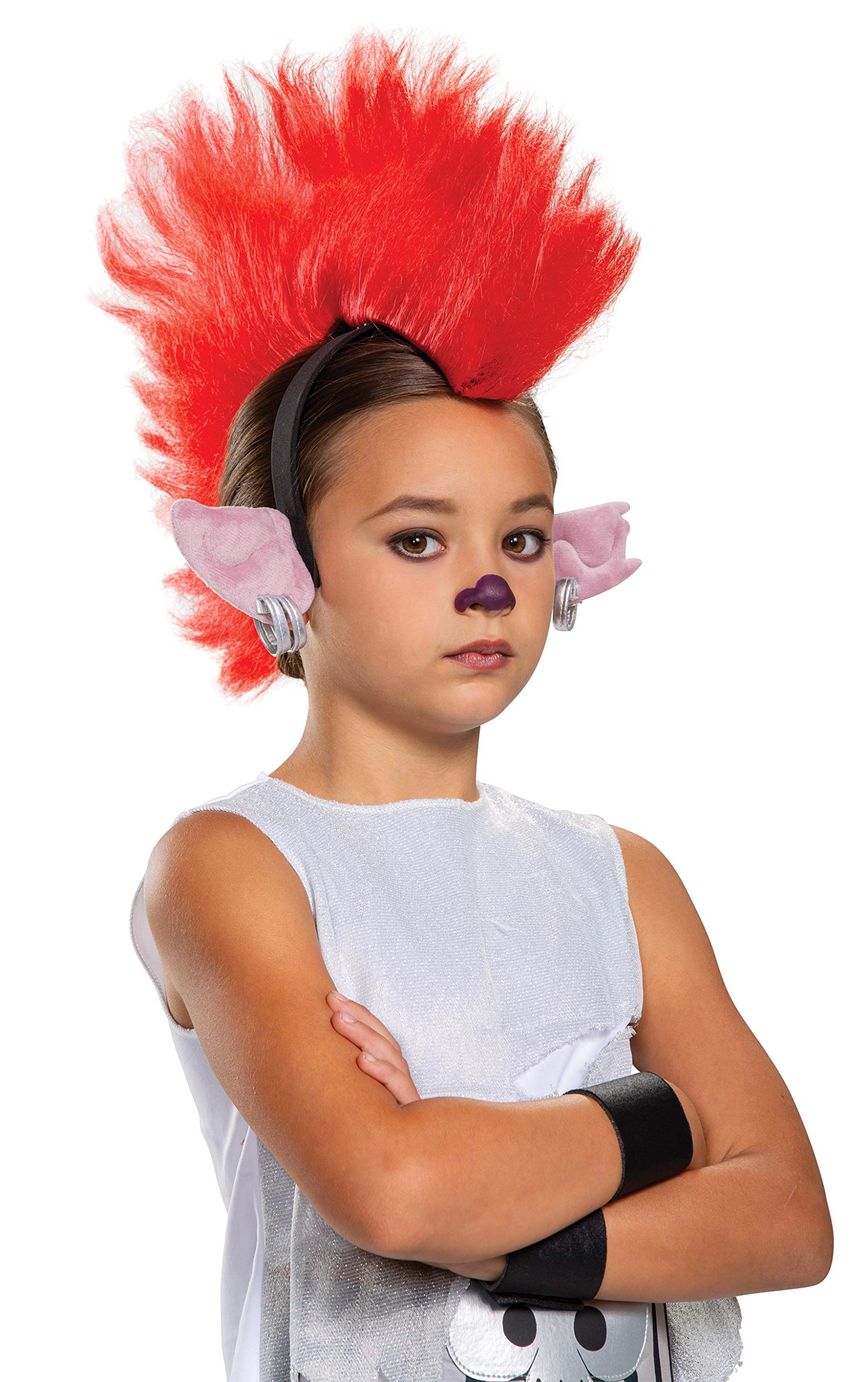 Disguise Trolls World Tour Barb Deluxe Headband, Trolls World Tour Child Costume Accessories, Red Kids Size Movie Character Dress Up Headpiece, Childrens Size (105249)