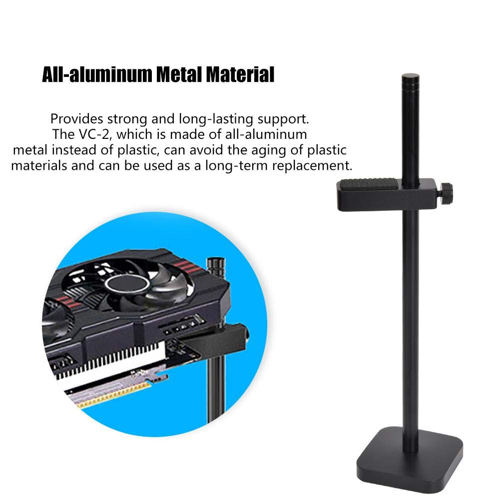 Graphics Card Holder, Universal Aluminum VC-2 Anodic Polishing Adjustable Graphics Card Bracket, for Computer Cases(Black)
