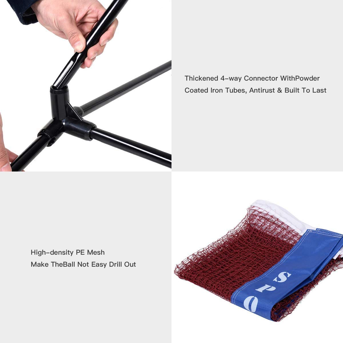 Goplus 17' x 5' Portable Badminton Net, 2.5' /5' Two Height Adjustable Outdoor Badminton Tennis Net Set Competition Training Net with Stand and Carrying Bag