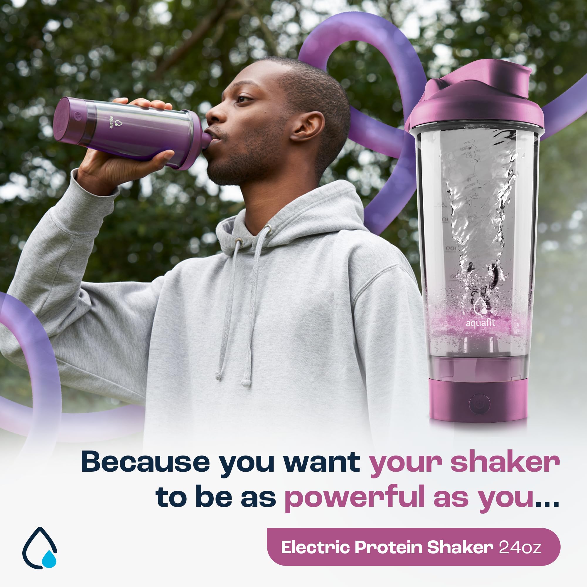 Electric Protein Shaker Bottle - USB Rechargeable Blender Bottles 24oz Shaker Bottles for Protein Mixes, Protein Mixer, Gadgets for Men, Gym Accessories (Pink)
