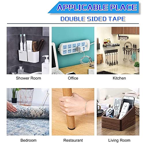 leiwo 50Pcs Heavy Duty Double Sided Foam Tape Strong Pad Mounting Adhesive Tape,Black Self-Adhesive Tape Include Square Round