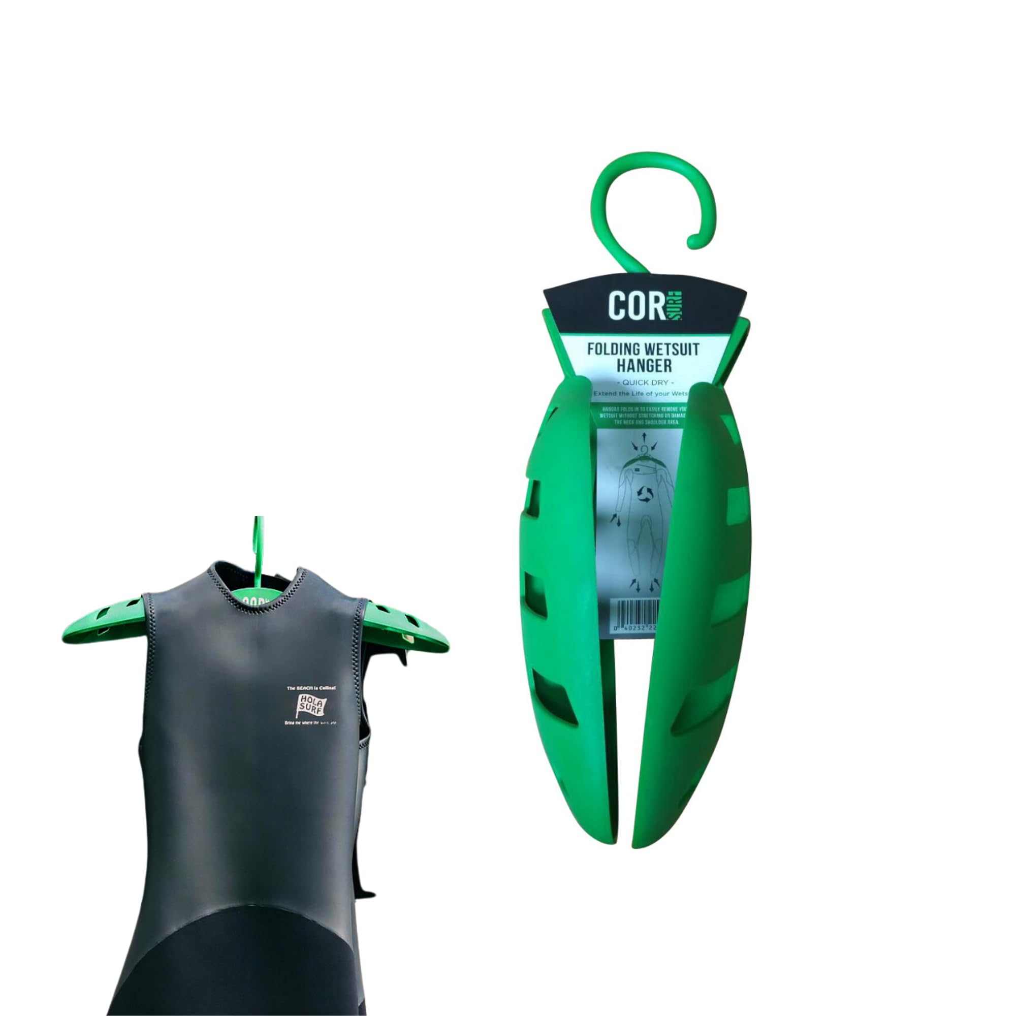 Folding Wetsuit Hanger | Wide Vented Hanger Dries Fast and Extends The Life of Your Wet Suit