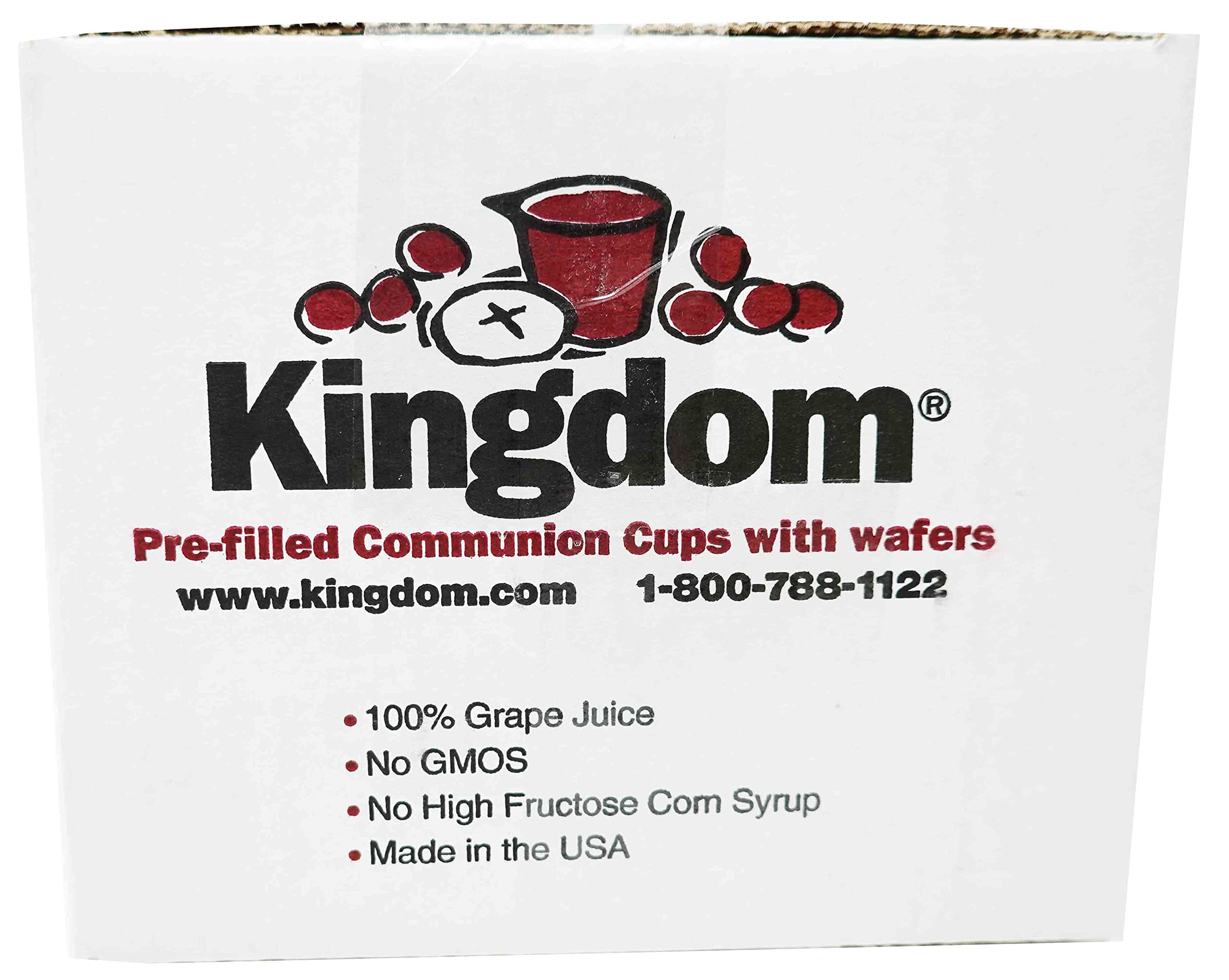 Kingdom Prefilled Communion Cup with Wafers(100 ct-red juice) Sealed in a Single-Serving Container with 1-Year Shelf Life, Perfect for Holy Eucharist Celebration in Hospitals, Summer Camps, and more!