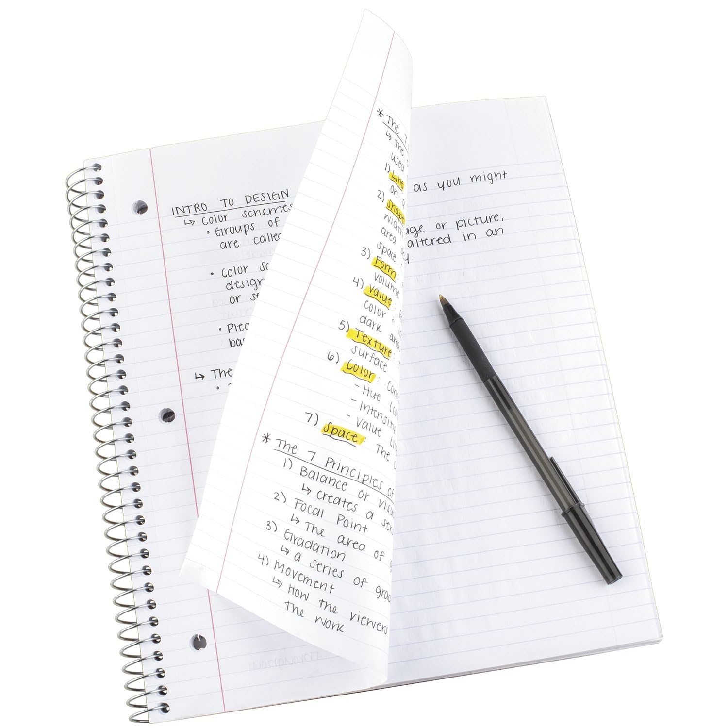 Five Star Spiral Notebooks + Study App, 12 Pack, 1 Subject, College Ruled Paper, 8-1/2" x 11", 100 Sheets, 2 Black, 2 Red, 2 Blue, 2 Green, 2 White, 2 Purple (52164)