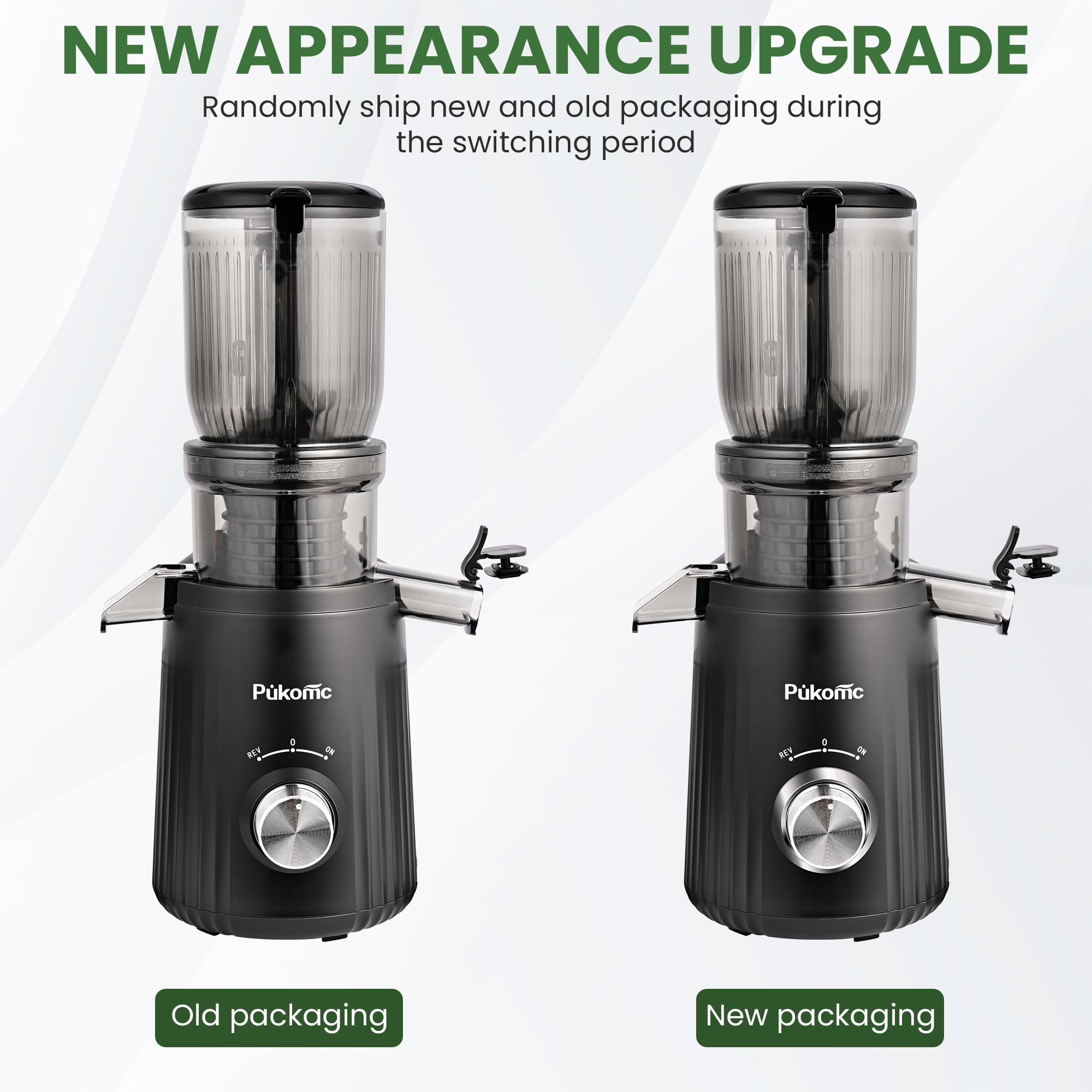 Pukomc Juicer Machines, Cold Press Juicer with 4.1'' Large Feed,Slow Masticating Machines Chute Fit Whole Vegetable And Fruit,High Juice Yield Juicer Easy to Clean
