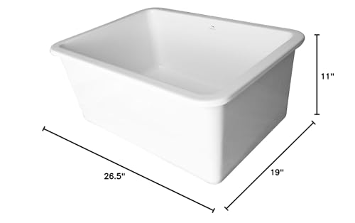 Orabella 27″ Drop-in/Undermount Fireclay Kitchen Sink 26-1/2" W x 19" D x 11" H