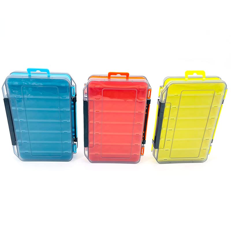 Fishing Tackle Boxes Large Capacity Portable Double-Sided Storage Fishing Tool Box Tackle Boxes Plastic Bait Accessories (Color : Blue)