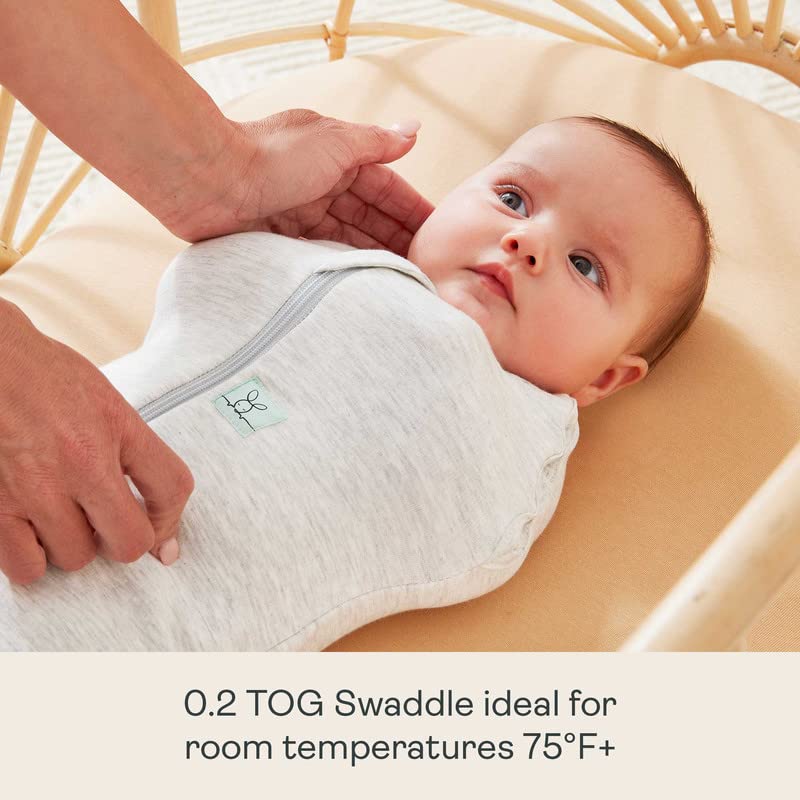 ergoPouch 0.2 tog Cocoon Swaddle Bag- 2 in 1 Swaddle Transitions into arms Free Wearable Blanket Sleeping Bag. 2 Way Zipper for Easy Diaper Changes (Clouds, 2-6 Months)