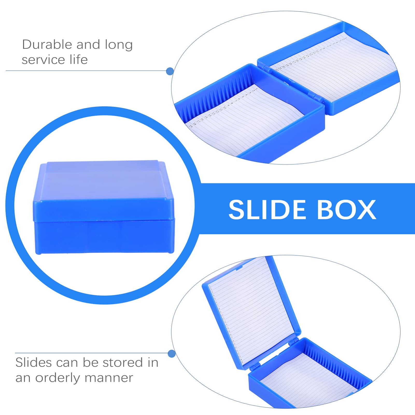 iplusmile 6pcs Microscope Slide Box 25 Slots Microscope Slide Storage Box Slide Holder Container for Basic Biological Science Education and Student Homeschool Use, Random Color