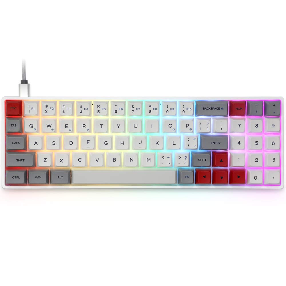 EPOMAKER SK71 71 Keys Hot Swappable Mechanical Keyboard with RGB Backlit PBT GSA Keycaps for Win/Mac/Gaming (Gateron Optical Brown, Grey)