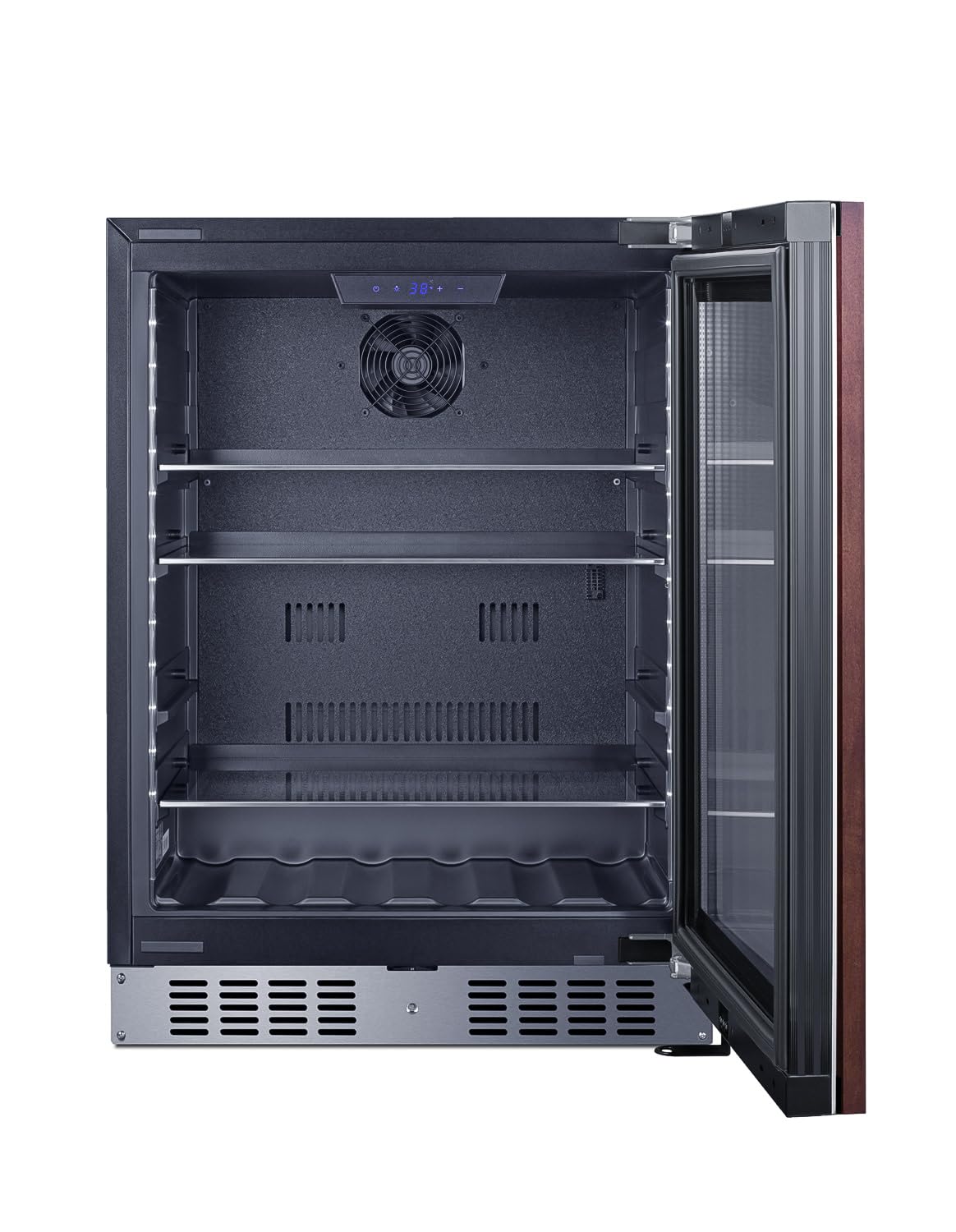 Summit Appliance AL57GPNR Commercial 24" Wide 5.0 Cu.Ft. Built-in Undercounter ADA Compliant Beverage Center with Panel-ready Glass Door, Black Cabinet, Factory Installed Lock and Digital Controls