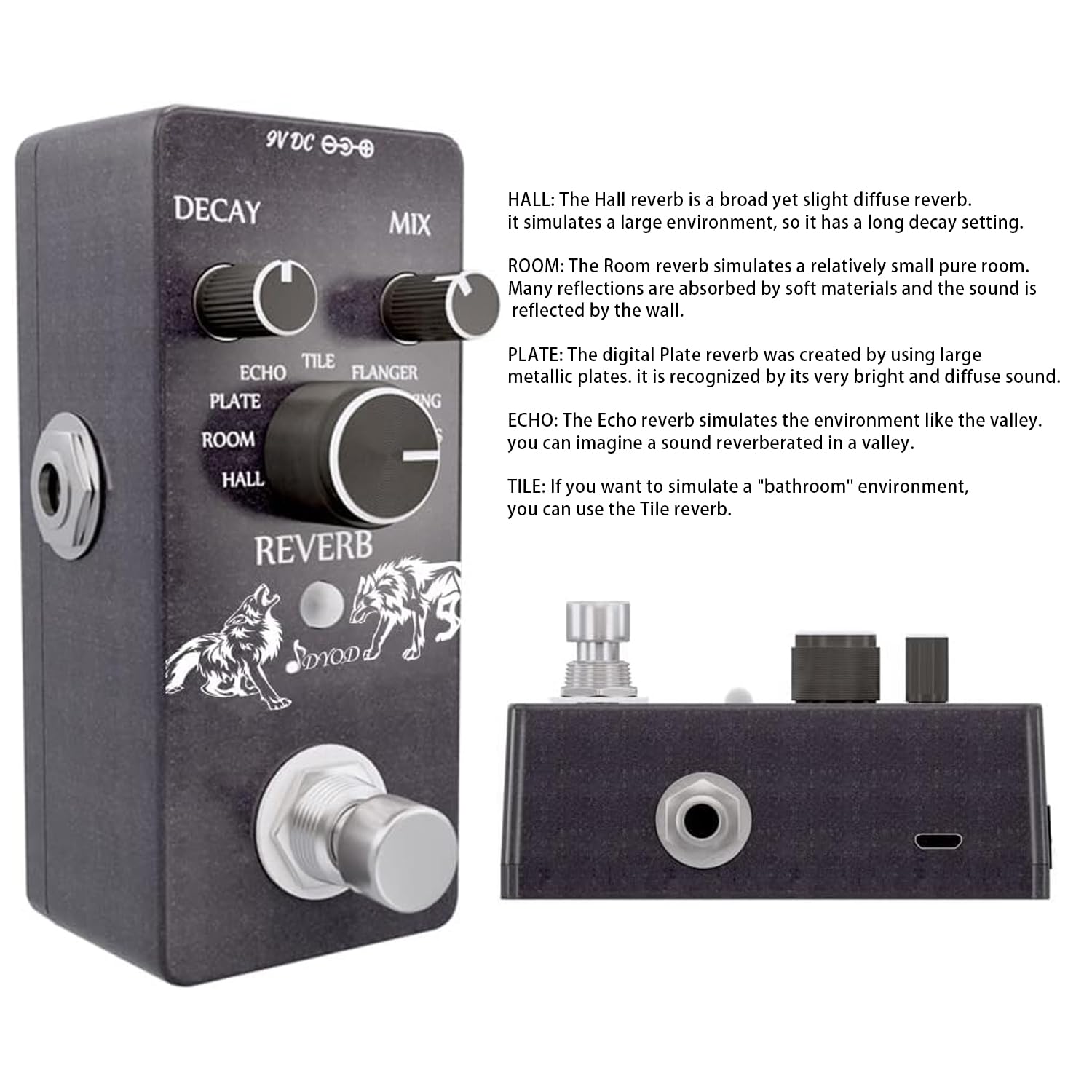 High Gain Distortion Guitar Pedal, Electric Effects Pedals Mini Single Type DC 9V True Bypass, Durable Guitar Pedal Aluminium-Alloy Classic, Stable and Strong.