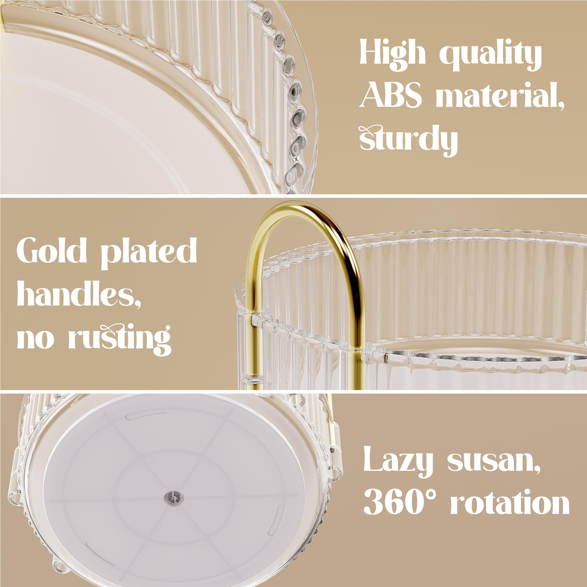 TCHCWYS 360° Rotating Makeup Organizer for Vanity, Large Capacity Skincare Organizer, Perfume Organizer, Bathroom Countertop Organizer