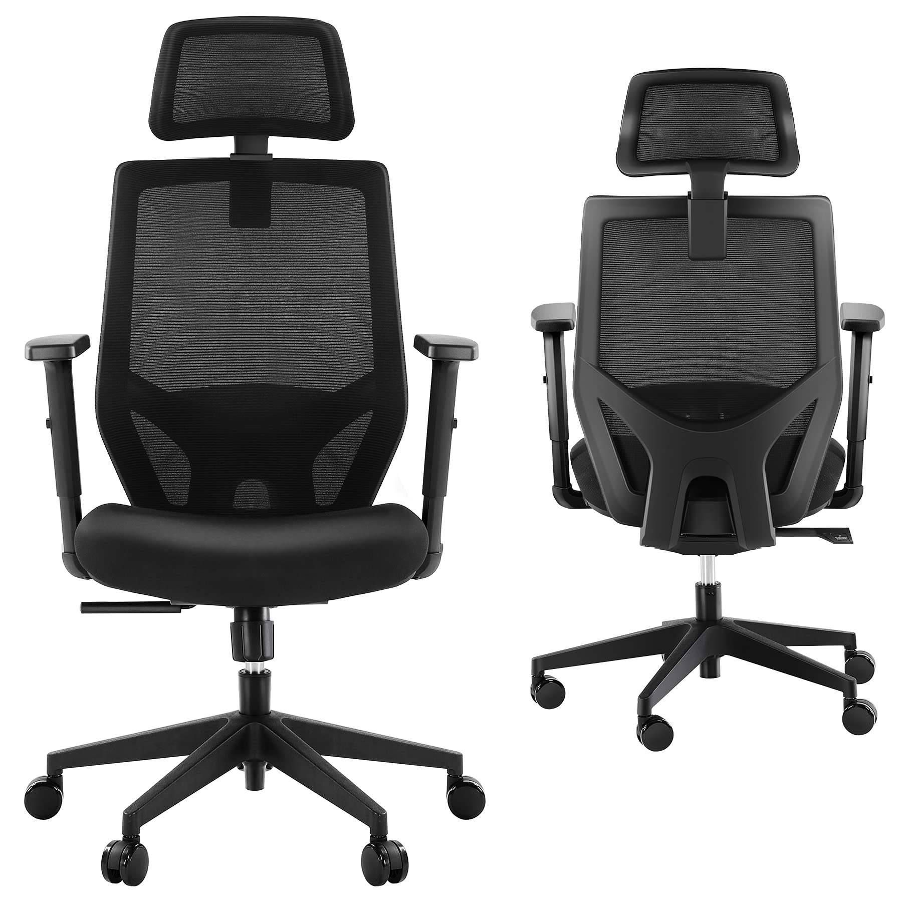 Ergonomic Office Chair, Mesh Chair with Lumbar Support, Tribesigns High Back Desk Computer Chair with Breathable Mesh, Thick Seat Cushion, Adjustable Armrest, Backrest and Headrest
