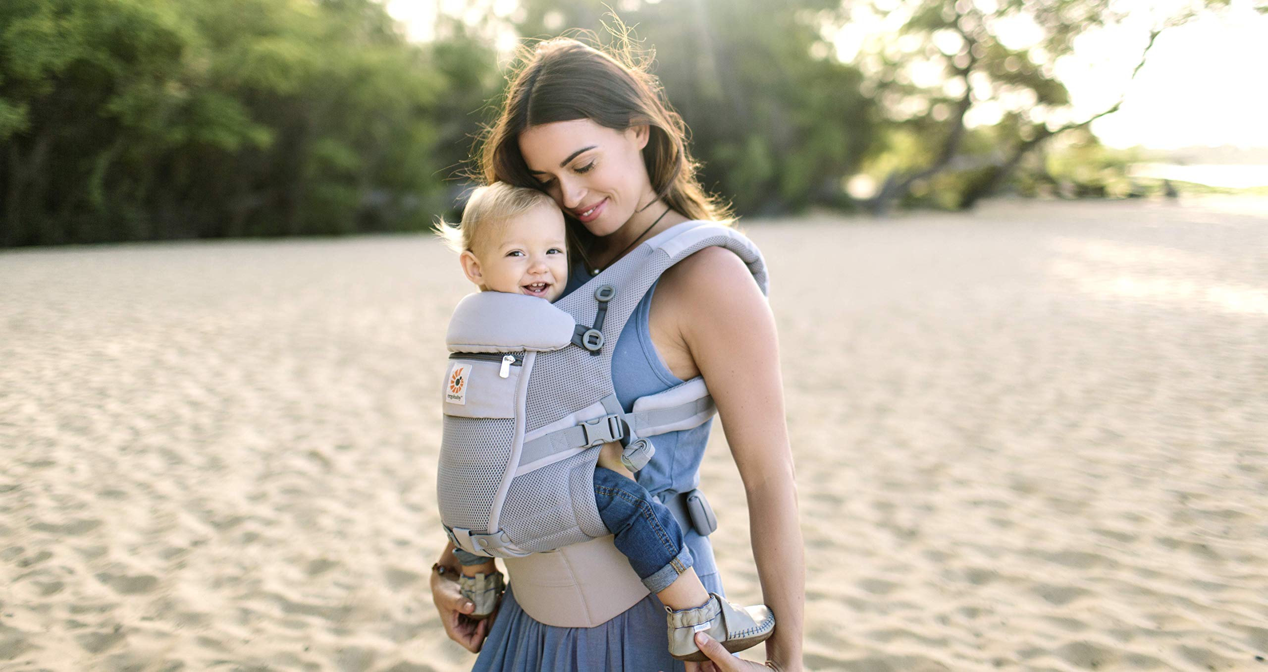 Ergobaby Adapt Ergonomic Multi-Position Baby Carrier with Cool Air Mesh (7-45 Pounds), Pearl Grey, 1 Count (Pack of 1)
