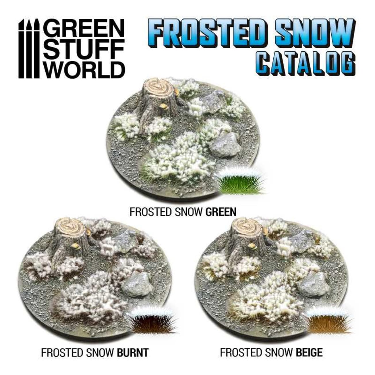 Green Stuff World for Models and Miniatures Shrubs Tufts 6mm Frosted Snow β Burnt 11787