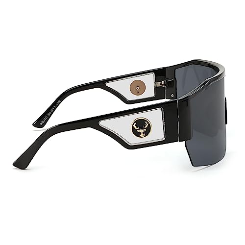 FEISEDY Oversized Square One Piece Frameless Stylish Sunglasses Women Men Luxury Shades B4043