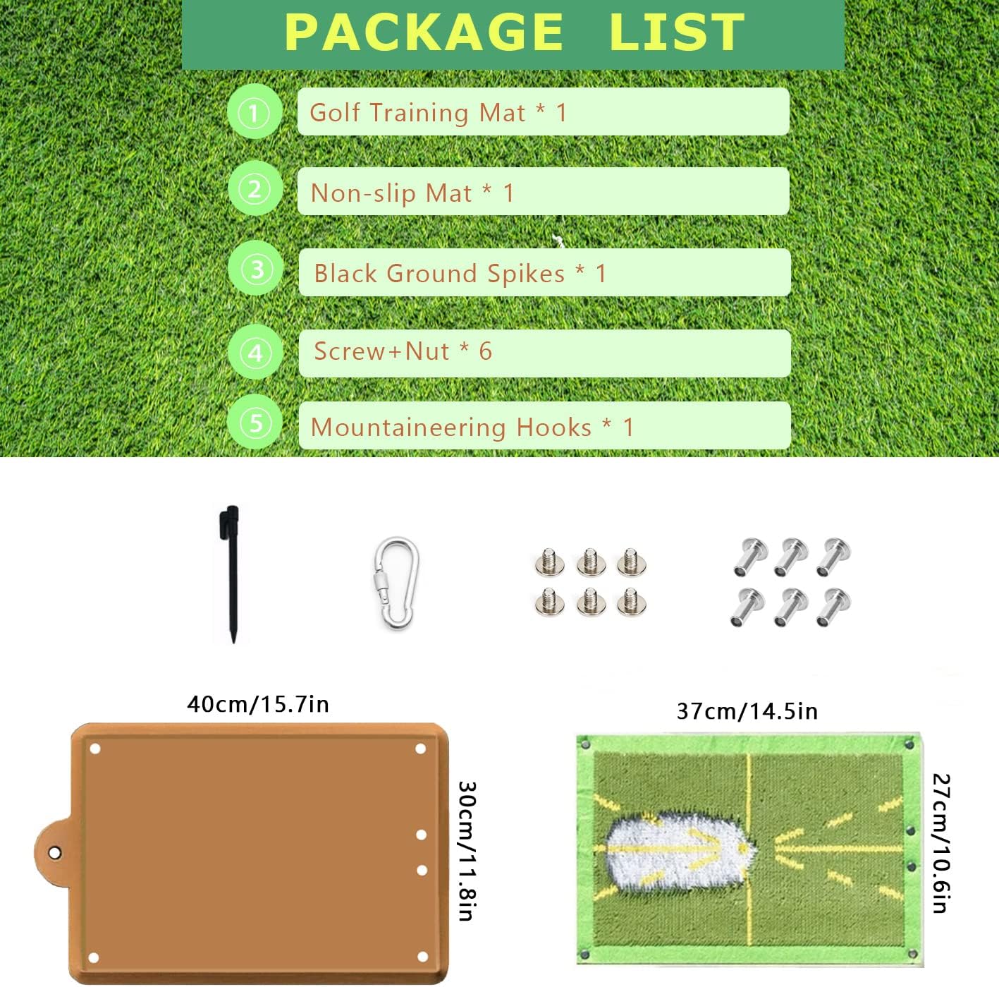 Golf Training Mat for Swing Detection Batting, 2023 Narken Newest Premium Golf Impact Mat, Golf Path Feedback Golf Practice Mats, Indoor/Outdoor Golf Training Aid Equipmen