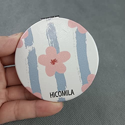 HICOMILA Personal compact mirrors , Portable for Handbag, Purse, Pocket, 3.5 inch Illuminated Folding Mirror, Handheld 2-Sided Mirror, Round