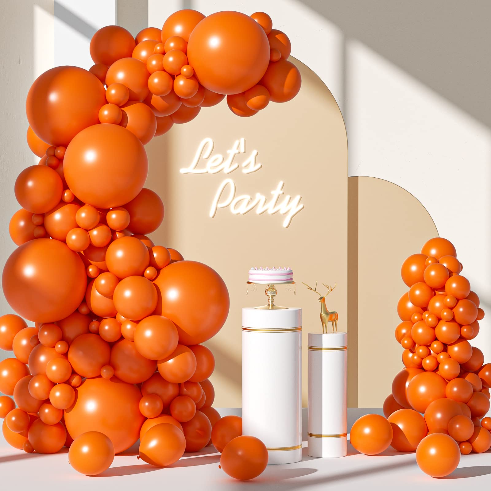 FOTIOMRG 110pcs Orange Balloon Garland Arch Kit, 18 12 10 5 inch Orange Latex Balloons Different Sizes Pack for Birthday Graduation Baby Shower Halloween Christmas Wedding Party Decorations