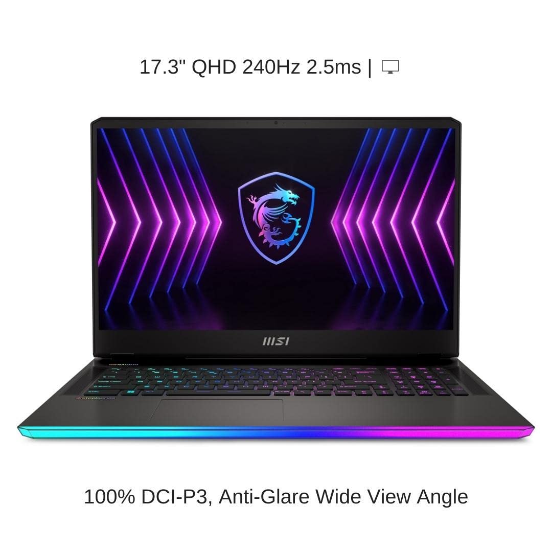 HIDevolution MSI Raider GE77HX 12UGS 17.3" QHD 240Hz, 1.5 GHz i7-12800HX, RTX 3070 Ti, 32 GB 4800MHz RAM, 2 TB PCIe SSD