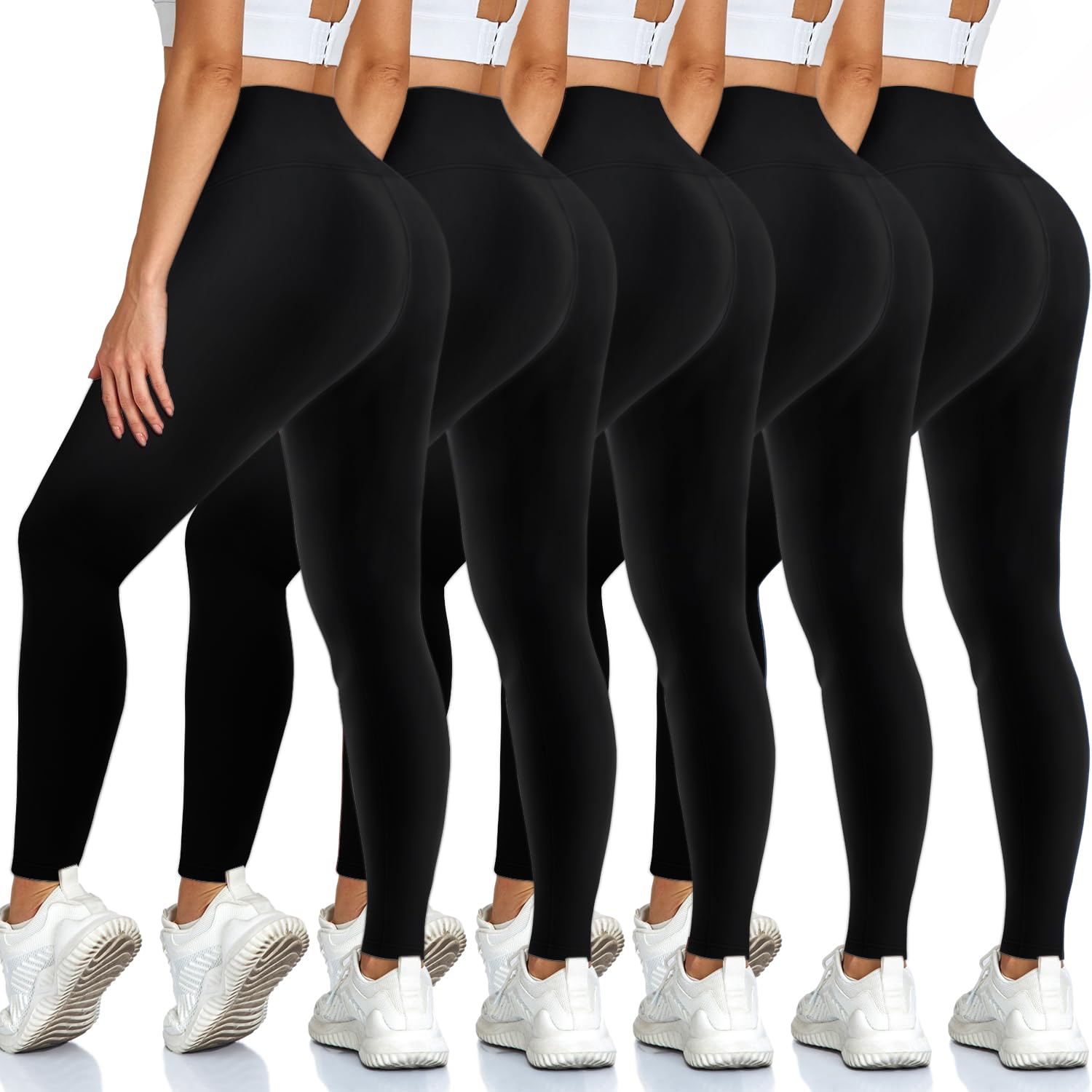 High Waisted Leggings for Women No See-Through-Soft Athletic Tummy Control Black Pants for Running Yoga Workout