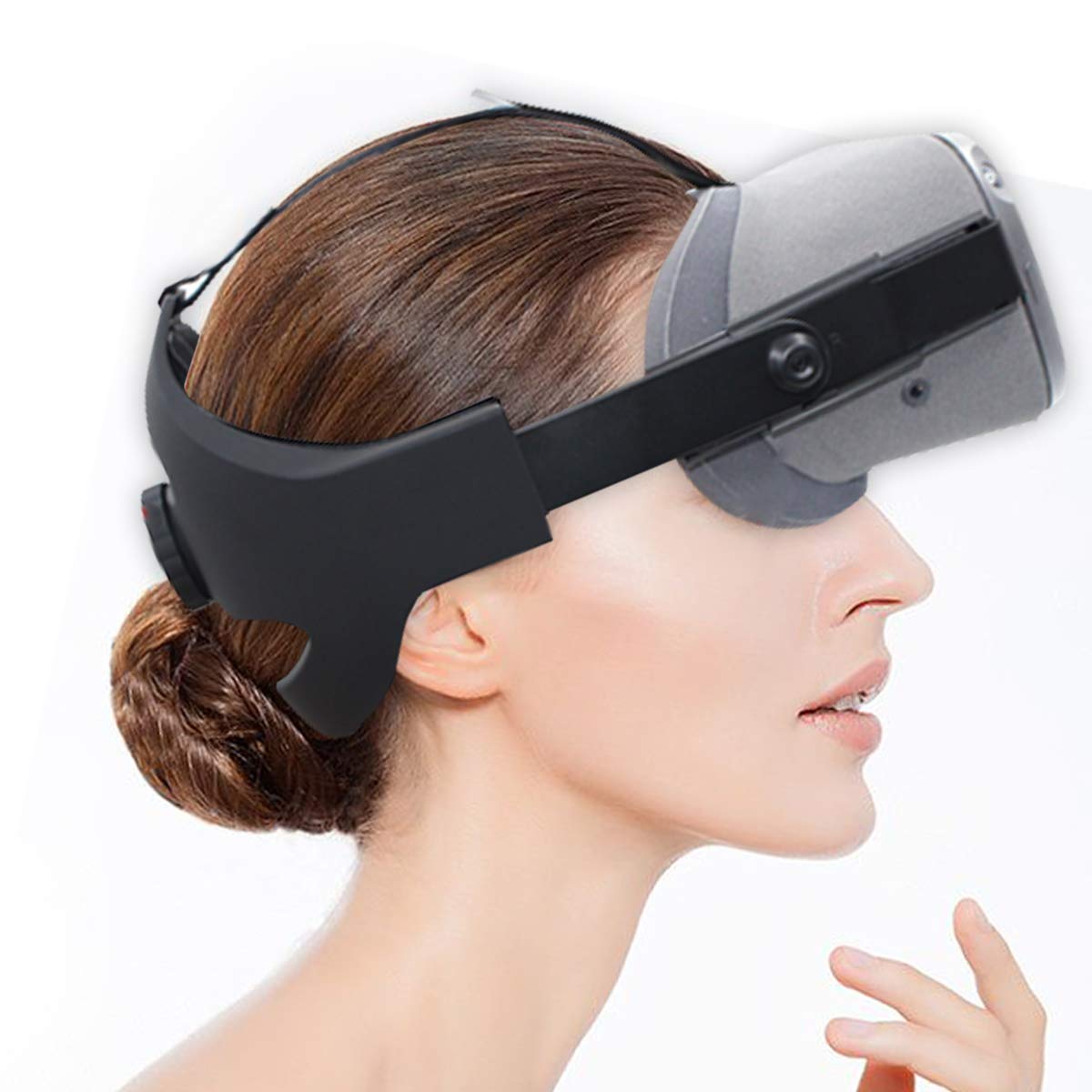 Ermorgen VR Mechanical Headband Compatiable for Quest, Adjustable Clockwork Knob Design Non-Slip Head Strap with a Head Cushion, Virtual Reality Headset Replaceable Accessories