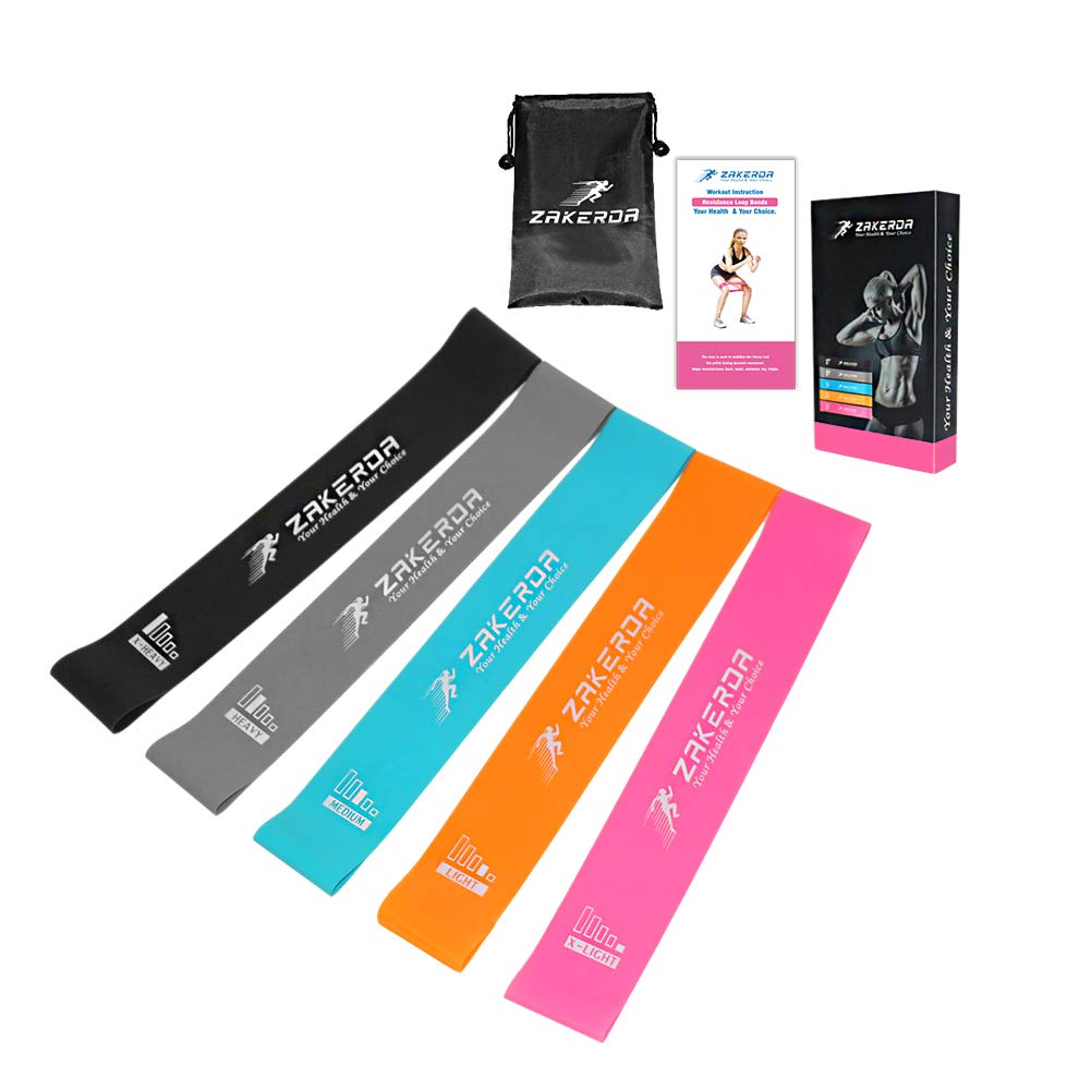 Fitness Loop Resistance Bands for Working Out(Set of 5), Exercise Workout Bands for Women Exercise Butt/Legs/Arm, Yoga & Pilates & Strength Training Exercise Equipment.