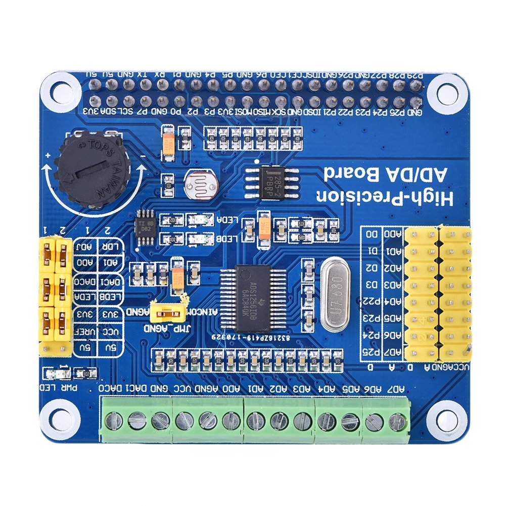 Expansion Board for , High-Precision AD/DA Expansion Sheild Board Allows to Add High-Precision AD/DA Functions to The Onboard ADS1256 DAC8532 Sensor