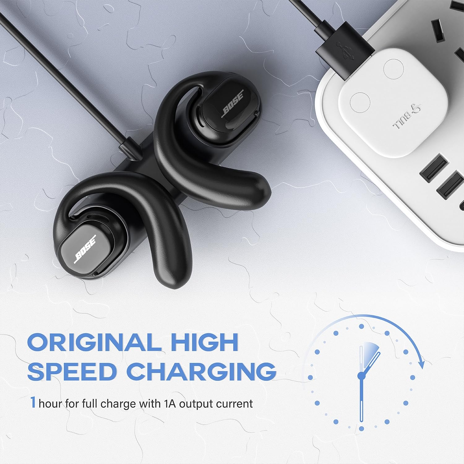 TUSITA Magnetic Charger Charging Base Compatible with Bose Sport Open Earbuds - 1M
