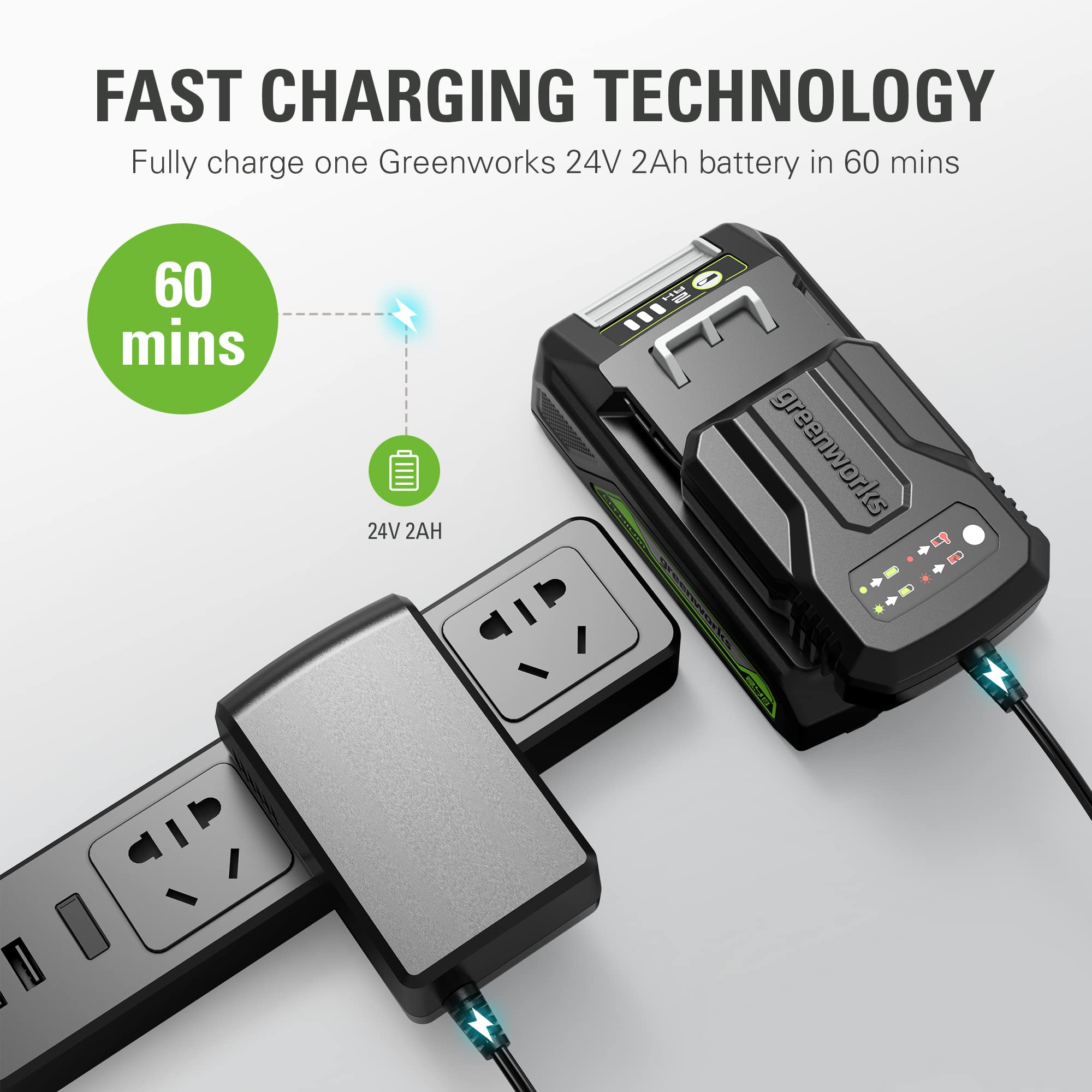 Greenworks 24V Compact Battery Charger (Genuine Greenworks Charger)