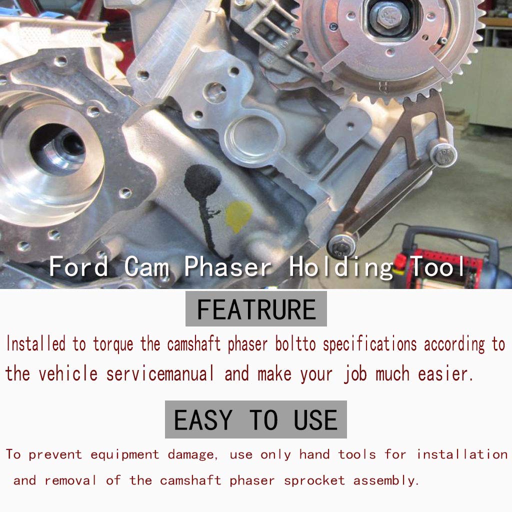 for Ford 4.6L/5.4L/6.8L 3V Engines Repair Tools Kit - Valve Spring Compressor, Crankshaft Positioning Tool, Cam Phaser Holding Tool and Timing Chain Locking Wedge Tool with Crankshaft Pulley Bolt