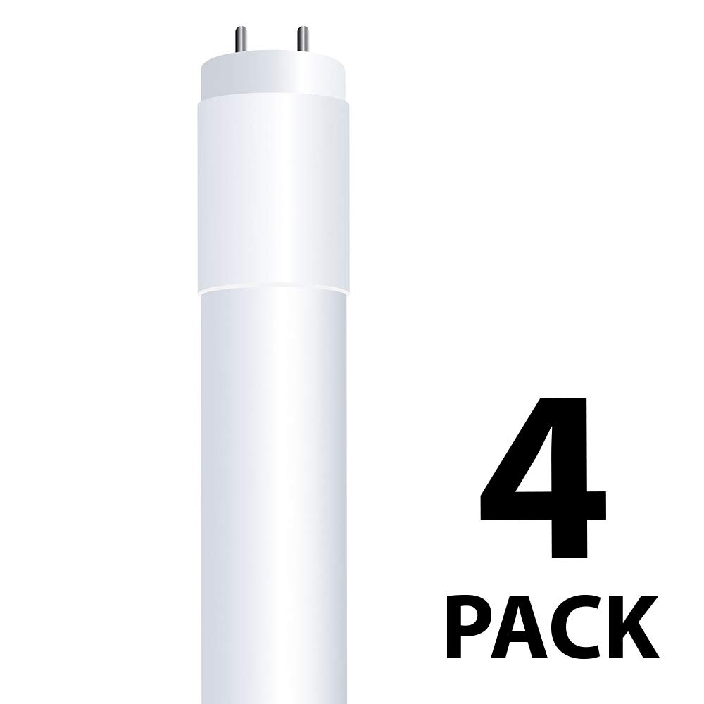 Feit Electric T8 LED Bulbs 4 Foot, 40 Watt Equivalent, Type A Tube Light, Plug & Play, T8 or T12 LED Tube Light, LED Fluorescent Replacement, Frosted, T48/840/LEDG2/4, 4100K Cool White, 4 Pack