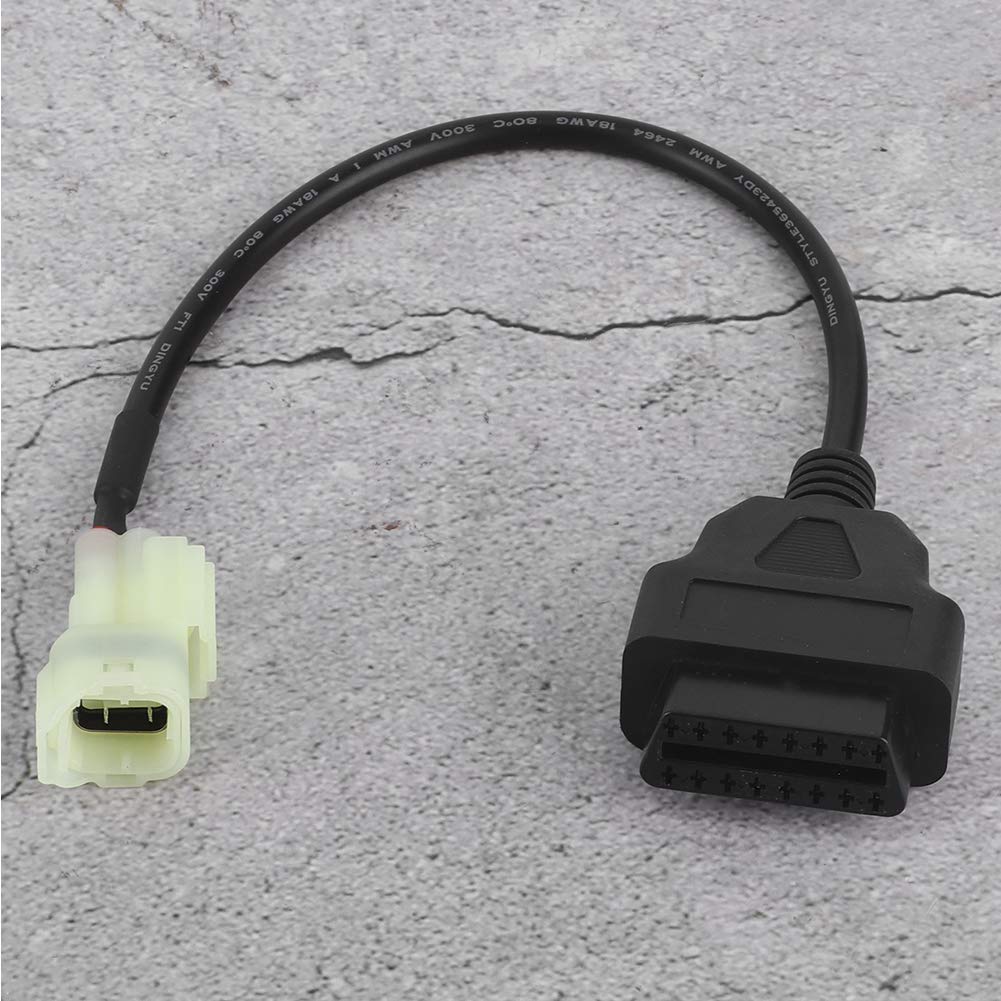 Duokon 4 Pin OBD2 Adapter, Small Size OBD2 Convertor Motorcycle Fault Detection Parts Fit for Motorbikes or Similar