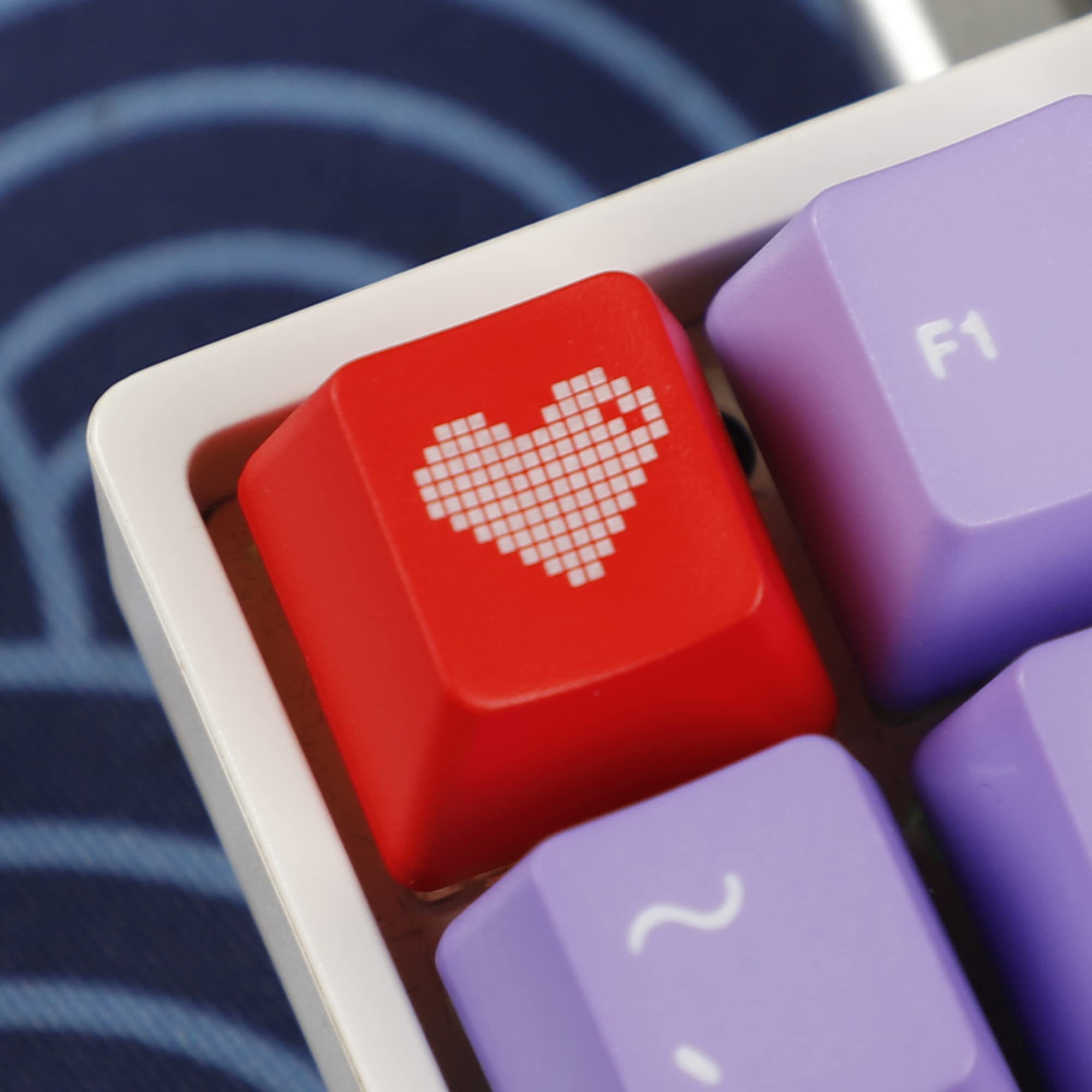 Mechkeeb Love Heart OEM Profile Keycaps 1.6mm Thickness Backlit Shine Through Keycaps Esc WASD Arrow for MX Mechanical Gaming Keyboard (Heart Red ESC 1 pcs)