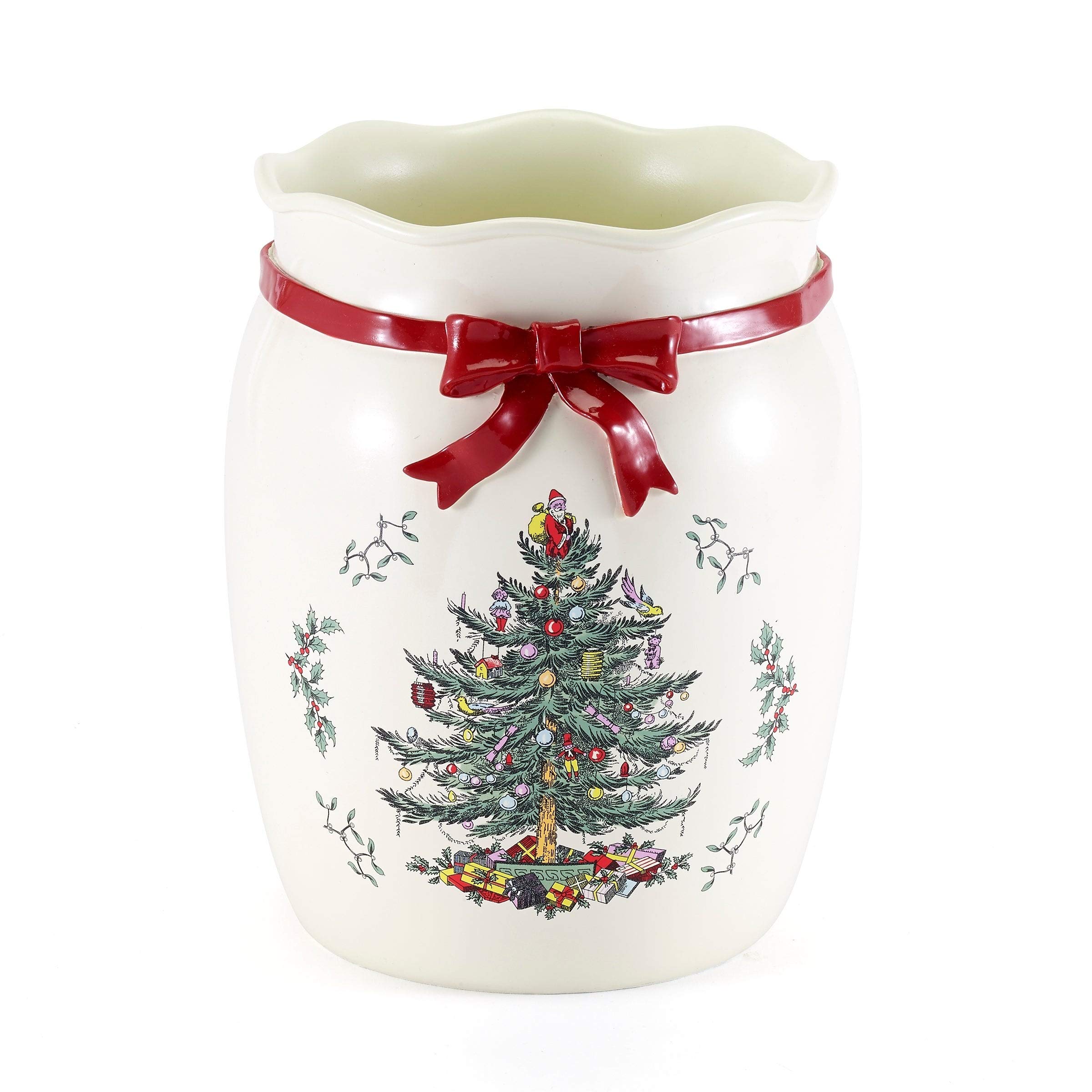 Spode - Waste Basket, Decorative Trash Can, Holiday Home Decor Christmas Tree