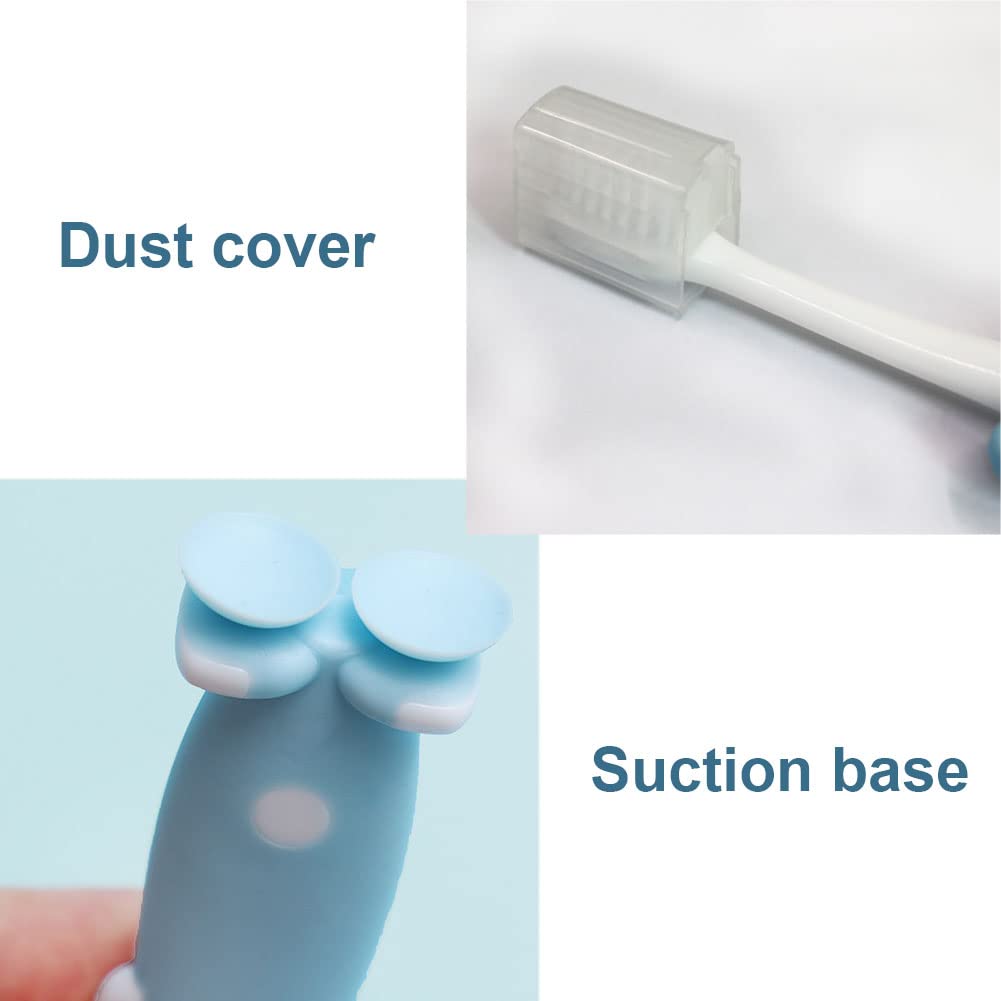 HOGREL Toothbrush for Kids with Dust Covers, Suction Cup for Fun & Easy Storage Kids Toothbrushes, Soft Bristle Toothbrushes for Kids[8 Pack]