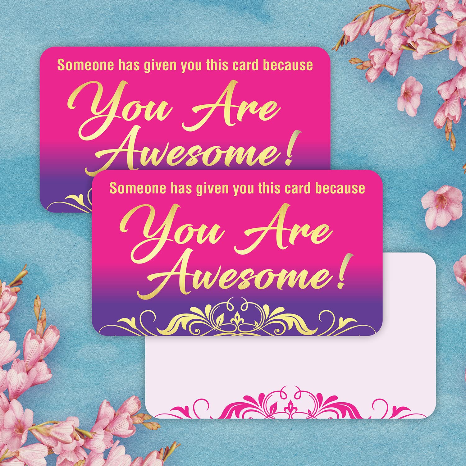 PARTH iMPEX You are Awesome Cards - (Pack of 100) Gold Foil Stamping 3.5" x 2" Appreciation Kindness Matters Card for Teachers Employees Coworker Staff