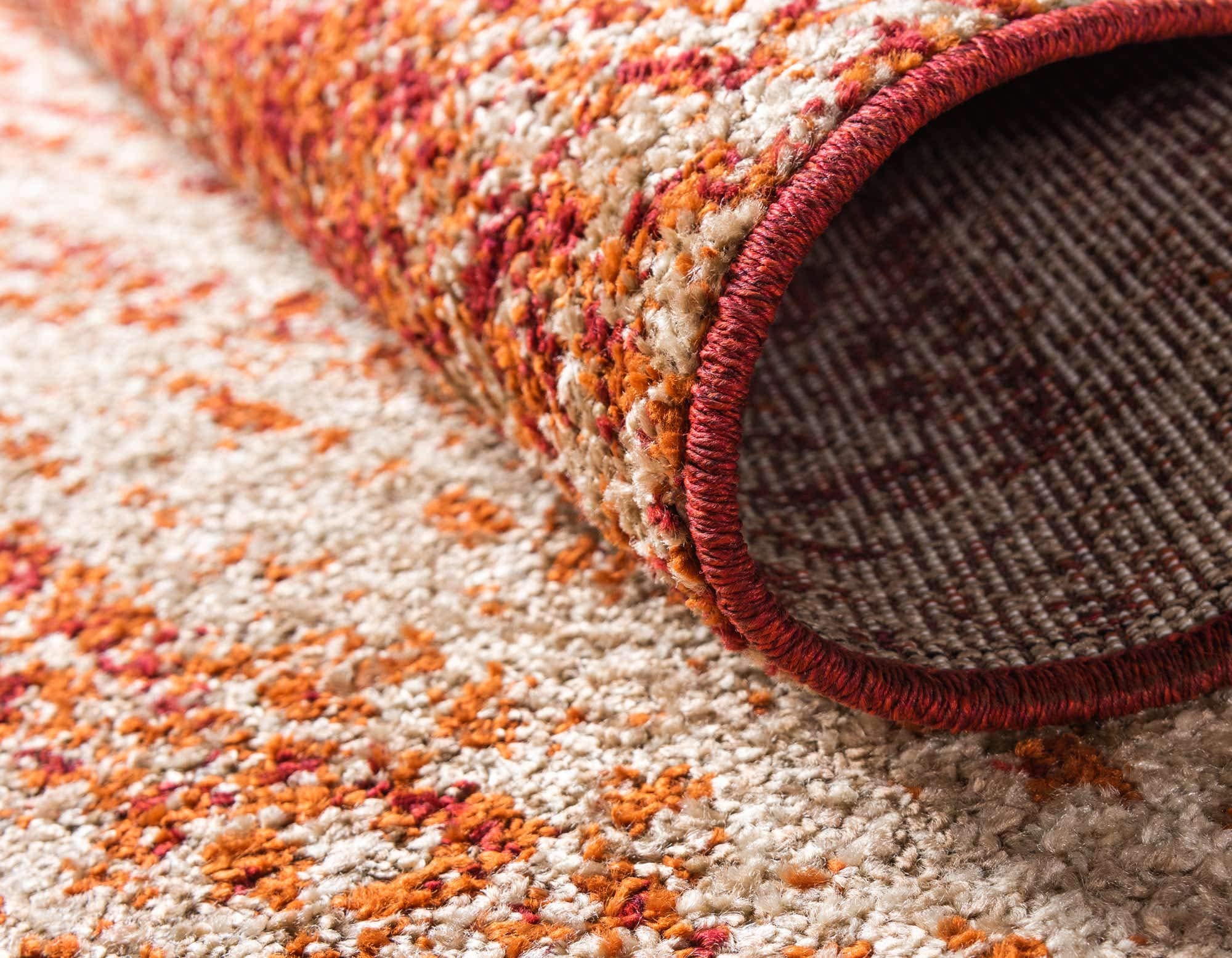 Unique Loom Autumn Collection Modern Contemporary Casual Abstract Area Rug (Terracotta/ Beige Rustic, 9 x 12 ft Rectangular)