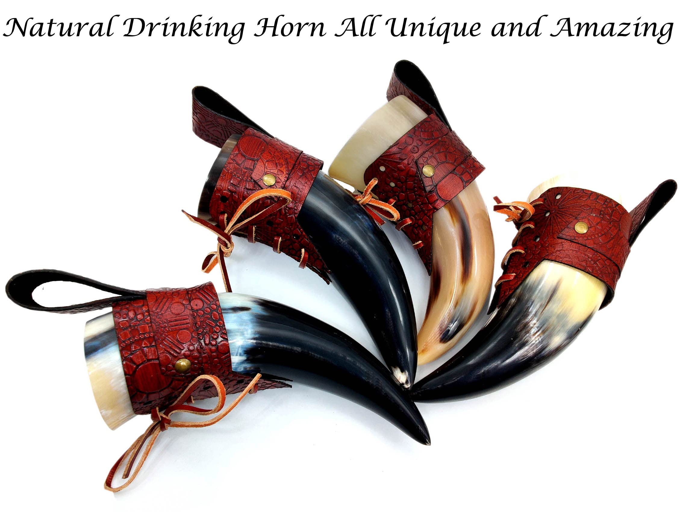 Viking Drinking short Horn with Leather Holster Authentic & Food Safe Cup – No Leaks – Norse Drinking Beer Mug with 8-10oz Capacity Best Choice of Vikings & Game of Thrones and Viking Theme & Fans