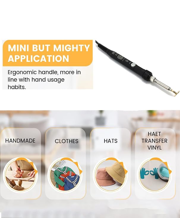 Tiny Iron,Mini Iron for Crafts 80W Mini Small Iron Patch Clothes T Shirts Shoes Clothes and Hats Portable and Easy Iron Supplies Adjustable Temperature (Black)