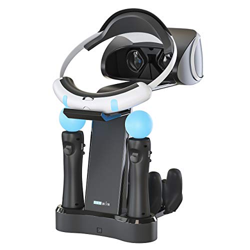 Skywin VR Charging Stand - PSVR Charging Stand to Showcase, Display, and Charge Your PS4 VR (PS4 Controller)