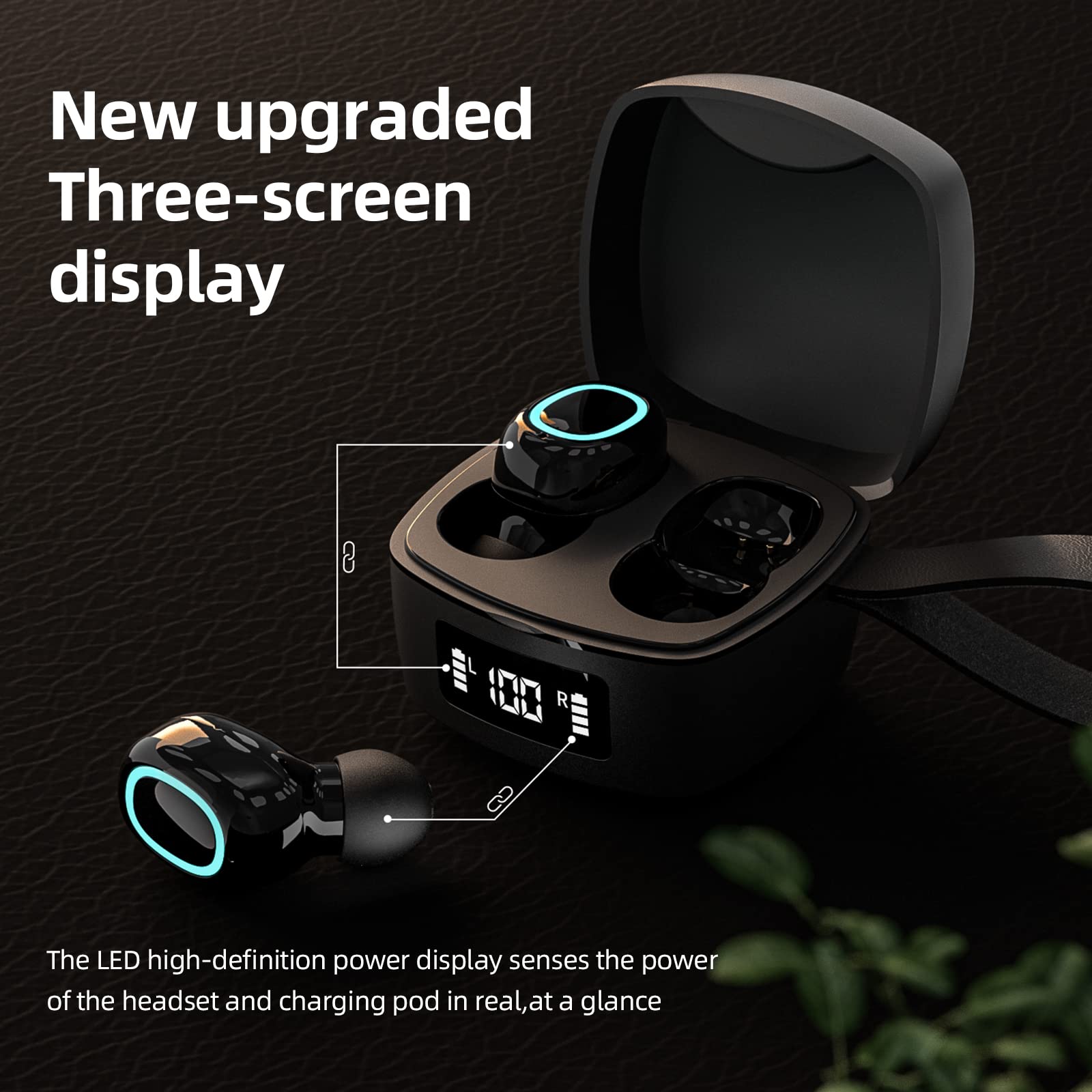Earbuds Wireless Bluetooth,50Hrs Playtime, with Built in Noise Cancellation Mic with Charging Case, Headphones with 5.3 Stereo Sound, Waterproof Ear Buds for iPhone and Android