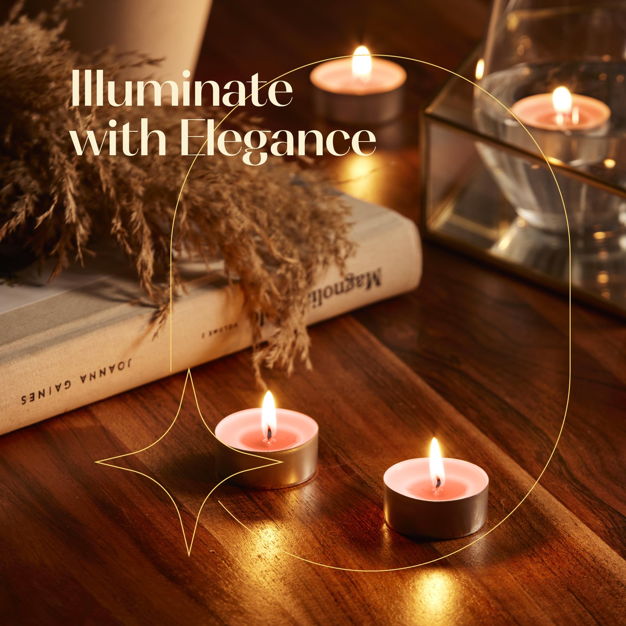 Orange Scented Tealight Candles - Pack of 30 Scented Tea Light Candles with Long Lasting Aromas - Apple Cinnamon Fragranced Orange Tealight Candles - 4 Hour Burn Time
