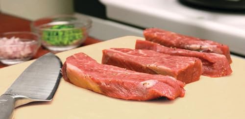 NoTrax 6" x 8" x 0.5" Sani-Tuff T45 Natural Rubber Cutting Board, Non-Skid Professional-Grade, Made in USA, T45S2006BF