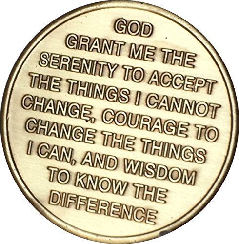 One Day at A Time Universe Sun Moon Earth Medallion Color Serenity Prayer Chip